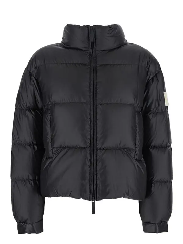 AFTER/LABEL Down Jacket With Logo Patch - Black