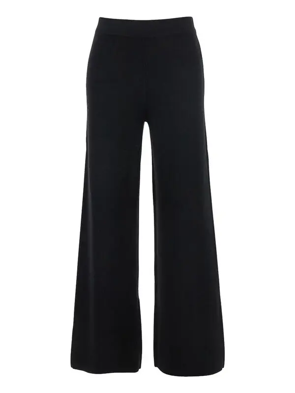 P.a.r.o.s.h Wool Cashmere Wide Leg Pants - Black