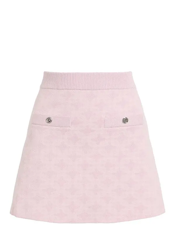 Maje Metallic Jacquard-knit Mini Skirt - Baby Pink