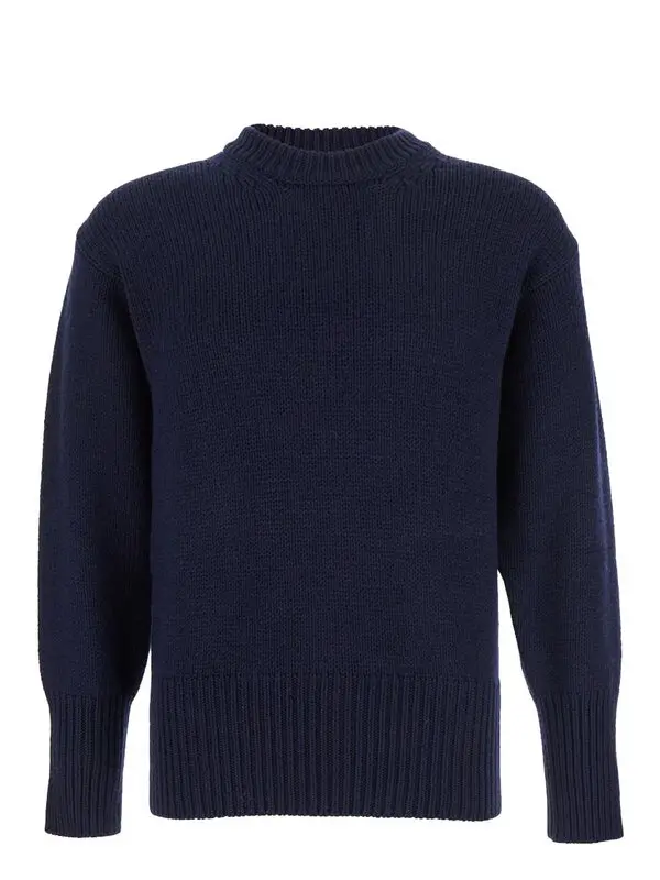 KANGRA Crew Neck Wool Jumper - Blue