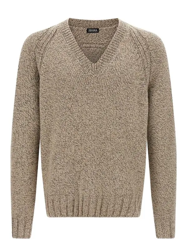 Zegna Cashmere And Wool-blend Sweater - Beige