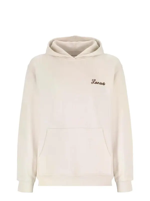 LANEUS Embroidered Logo Hoodie - White