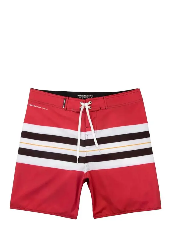 OSKLEN Stripe-print Swim Shorts - Red