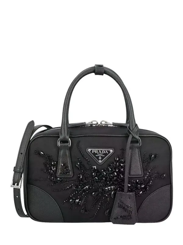 Prada Crystal-embellished Mini Bag - Black