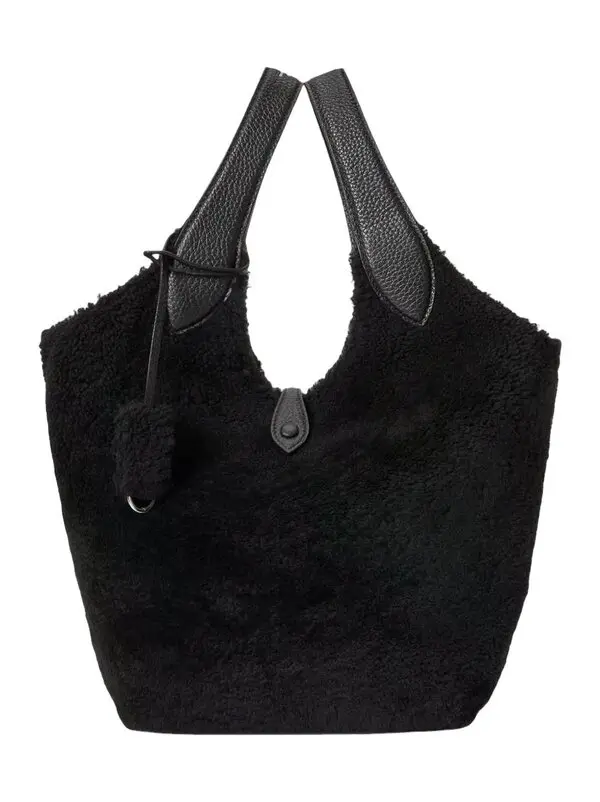 Polo Ralph Lauren Shearling Leather Tote - Black