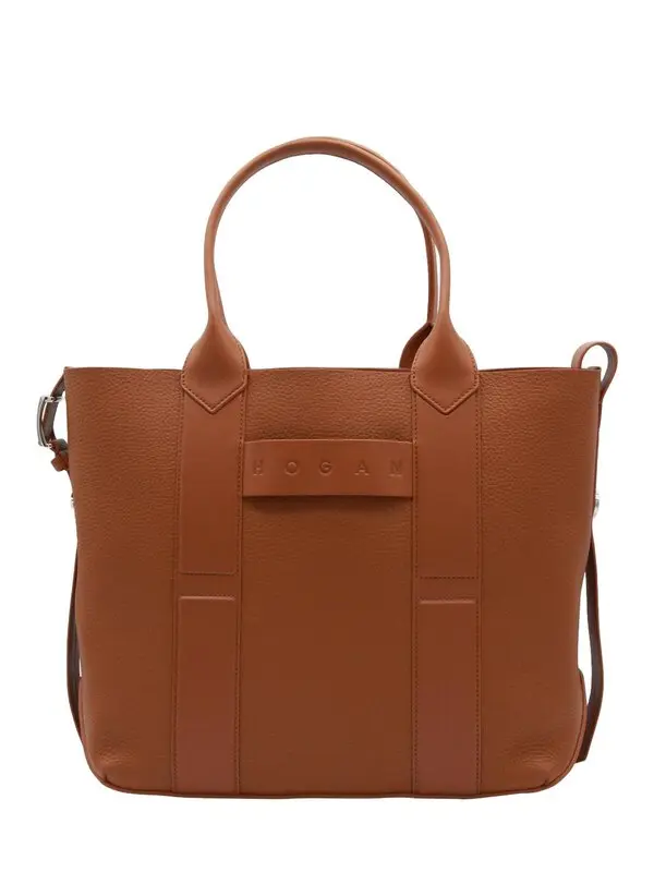 Hogan Leather Tote - Cuoio Scuro