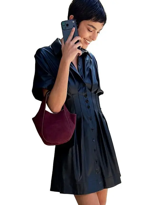 EXQUISE Tobie Mini Shirt Dress - Black