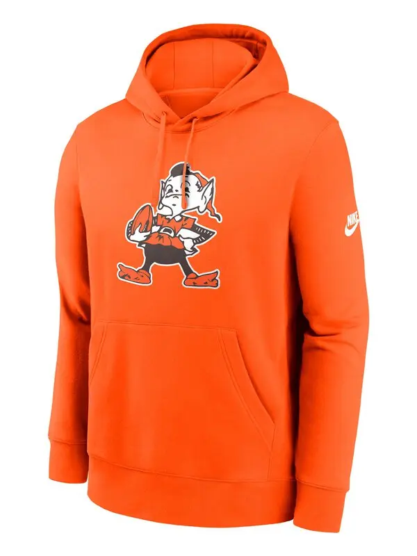 Nike Cleveland Browns Club Logo Nfl Pullover Hoodie - Orange