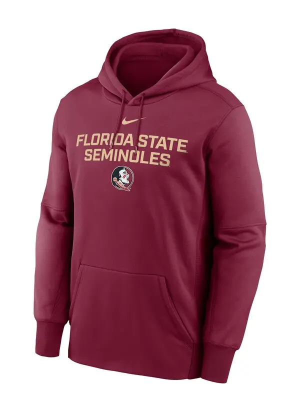 Nike Florida State Team Stacked Therma College Pullover Hoodie - Red