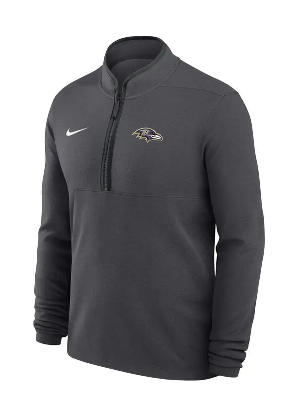 Nike Baltimore Ravens Logo Victory Dri-fit Nfl 1/2-zip Long-sleeve Top - Grey