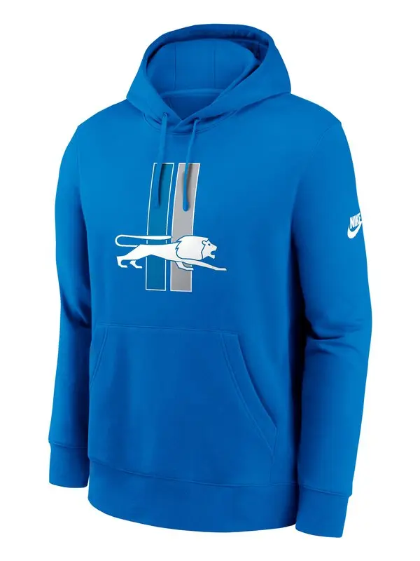Nike Detroit Lions Club Logo Nfl Pullover Hoodie - Blue