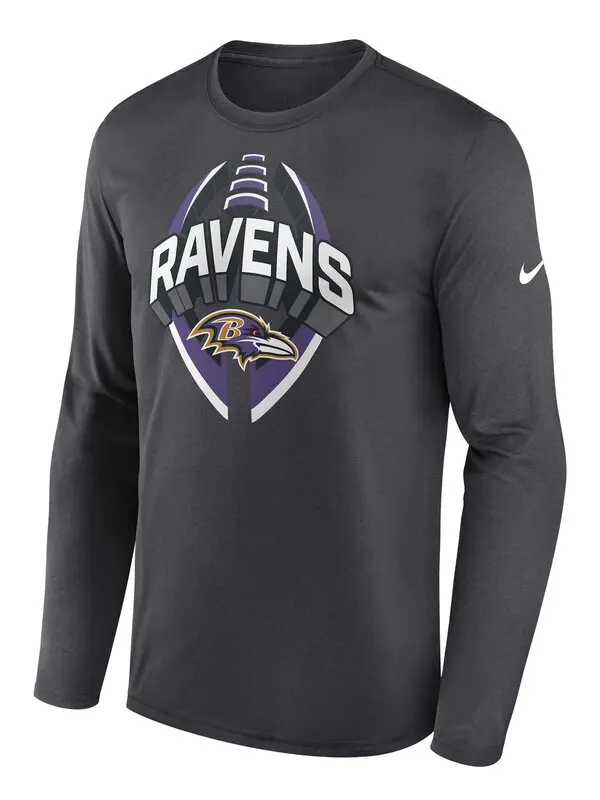 Nike Baltimore Ravens Legend Icon Dri-fit Nfl Long-sleeve T-shirt - Grey