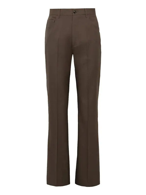 Amiri Slim-fit Bootcut Twill Trousers - Brown