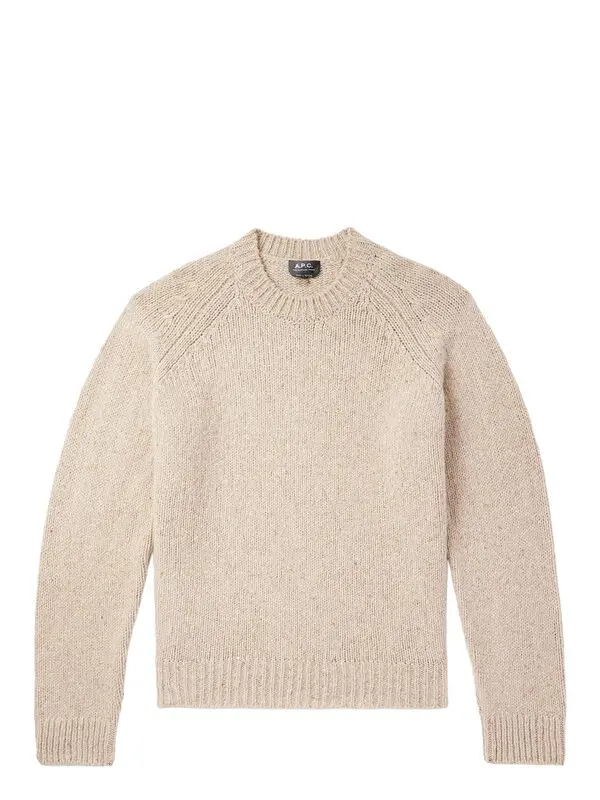 A.p.c. Harris Flecked Merino Wool Sweater - Neutrals