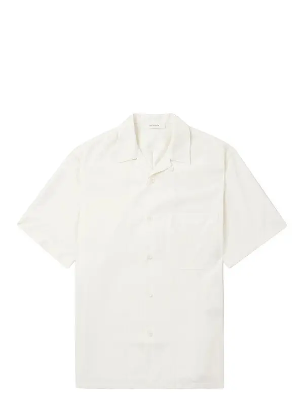 UMIT BENAN Havana Convertible-collar Silk Shirt - Neutrals