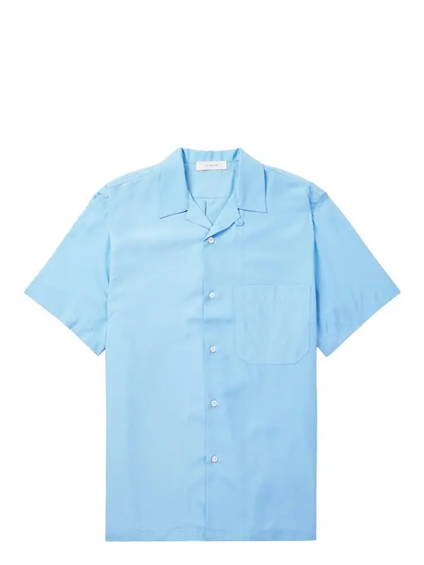 UMIT BENAN Havana Convertible-collar Silk Shirt - Blue