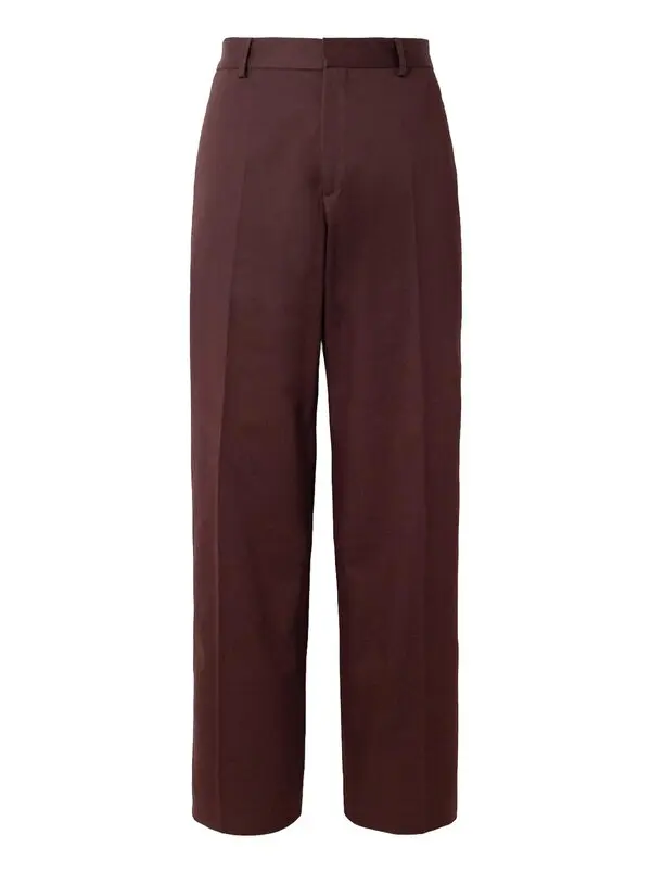 Paul Smith Straight-leg Cotton-blend Twill Trousers - Burgundy