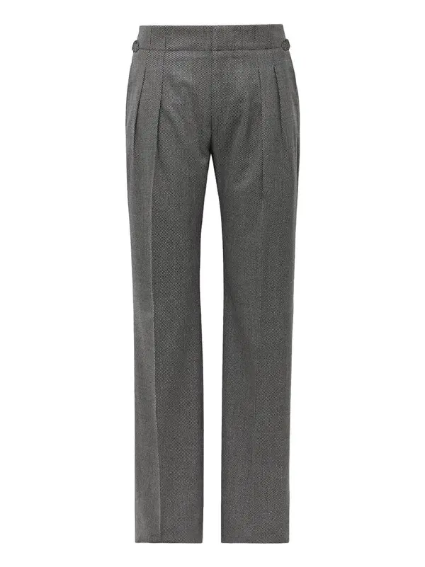TOM FORD Straight-leg Pleated Birdseye Wool Suit Trousers - Gray
