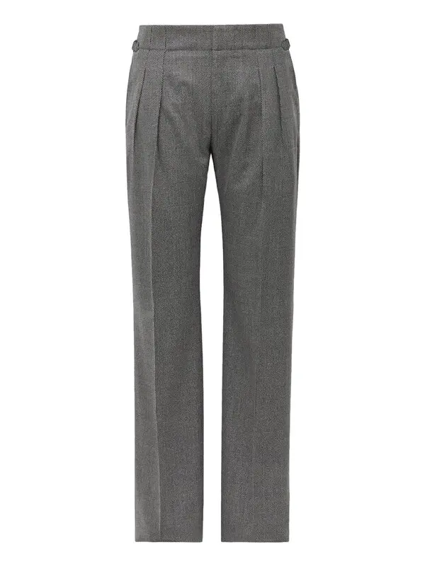 TOM FORD Straight-leg Pleated Birdseye Wool Suit Trousers - Gray