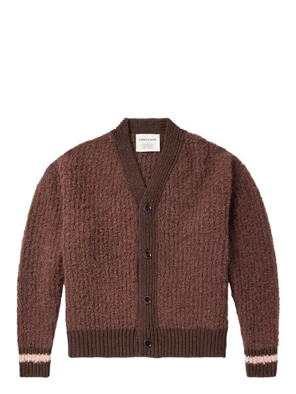 A KIND OF GUISE Ribbed-knit Virgin Wool-blend Cardigan - Brown