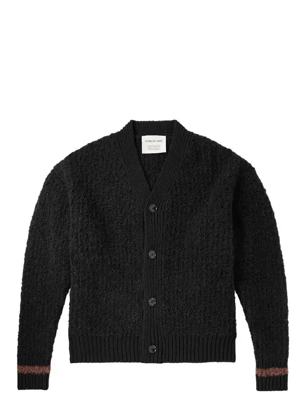 A KIND OF GUISE Ribbed-knit Virgin Wool-blend Cardigan - Black