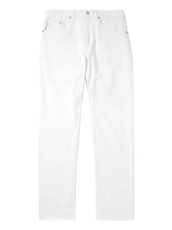 Frescobol Carioca Columbo Straight-leg Cotton-blend Twill Trousers - Neutrals