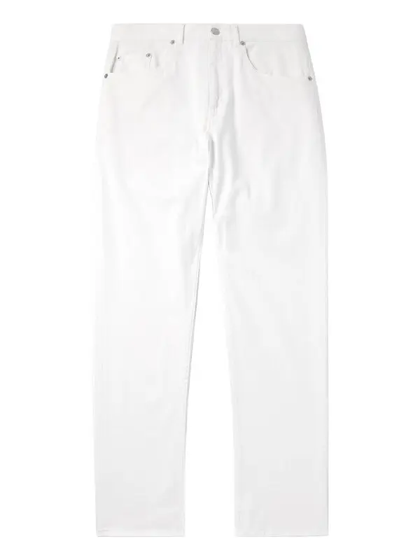 Frescobol Carioca Columbo Straight-leg Cotton-blend Twill Trousers - Neutrals