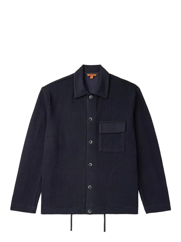 Barena Venezia Ribbed Jersey Blouson Jacket - Blue