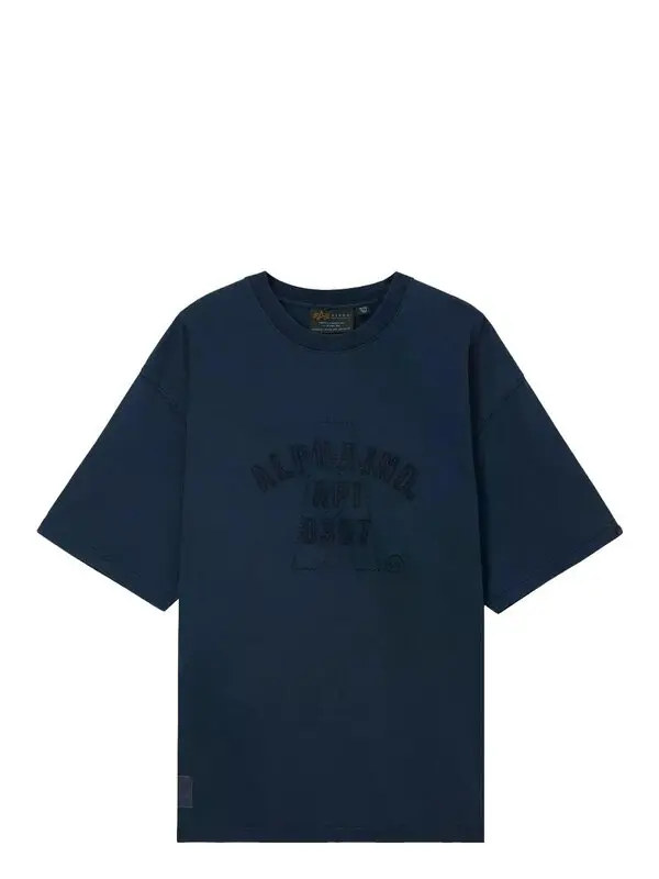 Alpha Industries Embroidered-logo Cotton T-shirt - Blue