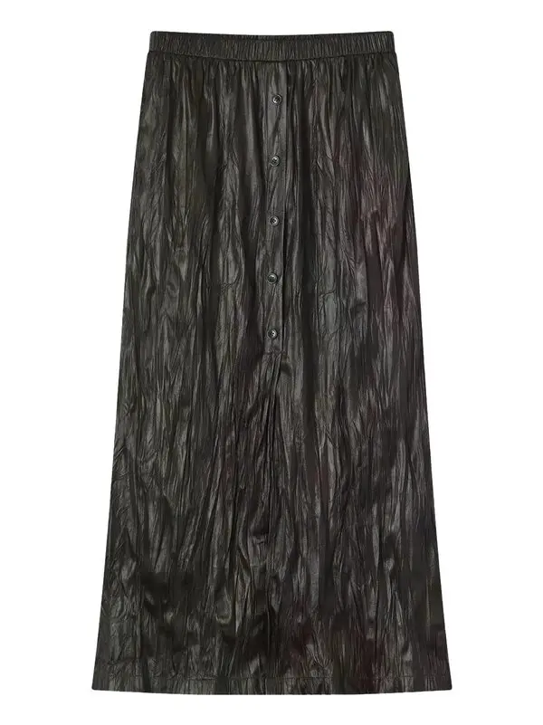 B+AB Crinkled-effect Midi Skirt - Black