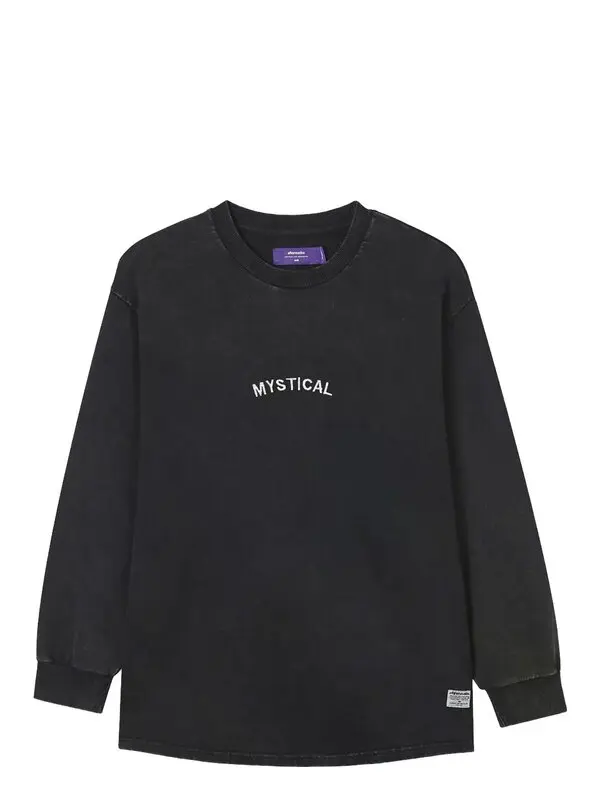 AFTERMATHS Embroidered Long-sleeve Sweater - Black