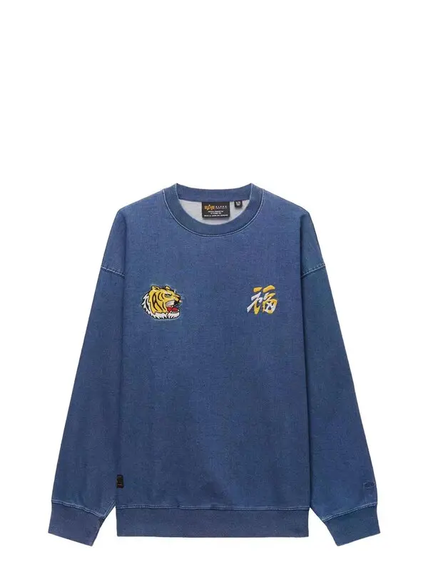 Alpha Industries Embroidered Crew-neck Sweatshirt - Blue