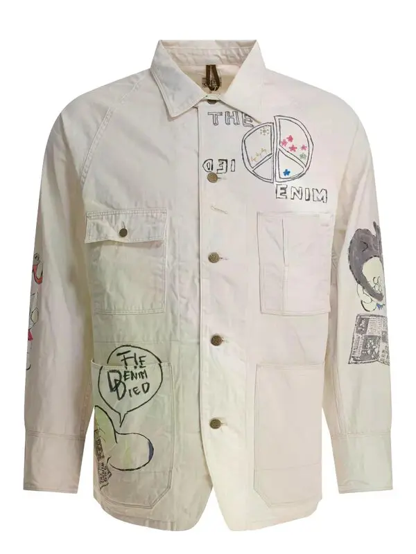 Kapital Graphic-print Cotton Shirt Jacket - Neutrals