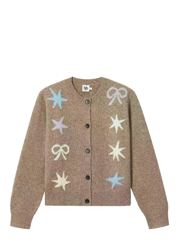 B+AB Star And Bow-embellished Cardigan - Brown