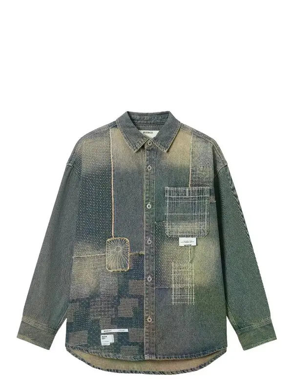 MUSIUM DIV. Patchwork Denim Shirt - Blue