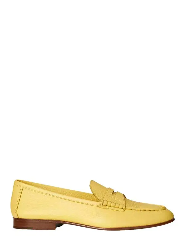 Polo Ralph Lauren Pebbled-leather Loafers - Yellow