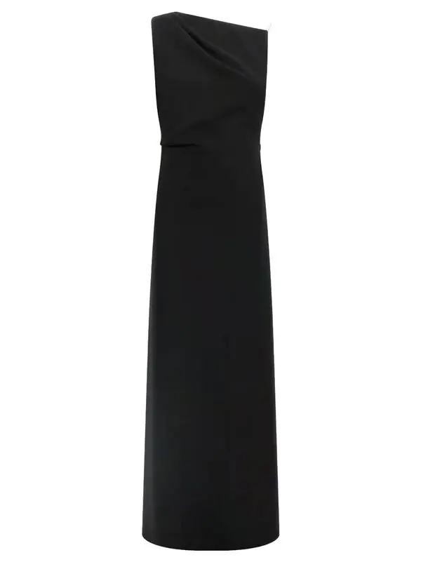 Max Mara Draped One-shoulder Dress - Black