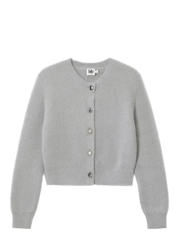 B+AB Embellished-button Cardigan - Grey