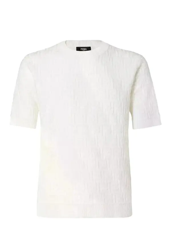 Fendi Ff-pattern Short-sleeve Pullover - White