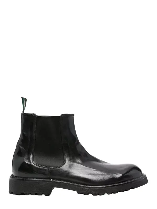 GREEN GEORGE Elasticated-panelled Leather Boots - Black