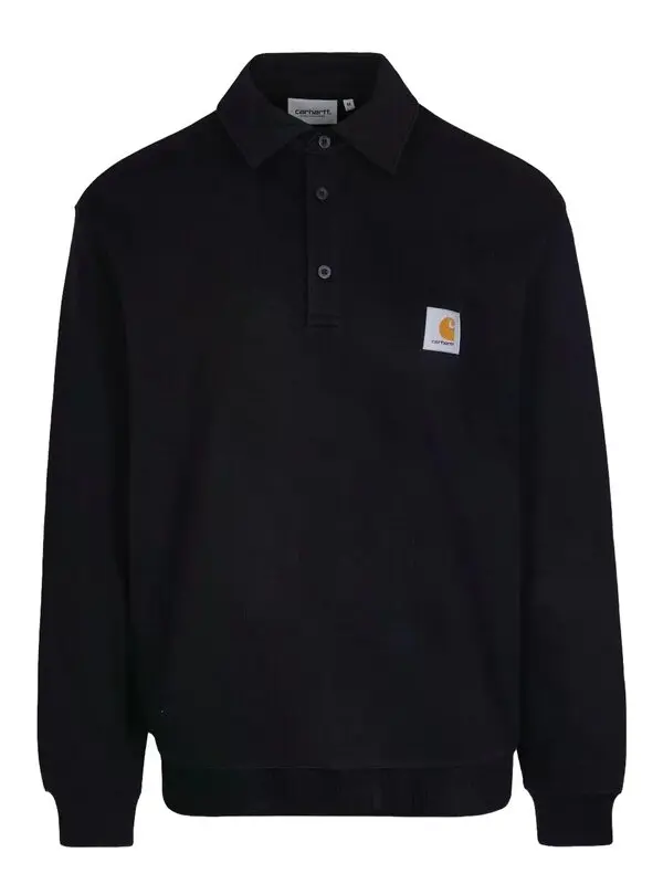 Carhartt Work In Progress Logo-patch Cotton Polo Shirt - Black