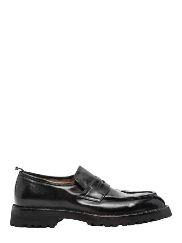 GREEN GEORGE Leather Loafers - Black