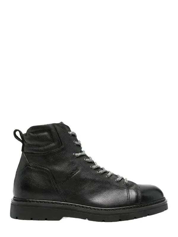 NEROGIARDINI Lace-up Leather Boots - Black