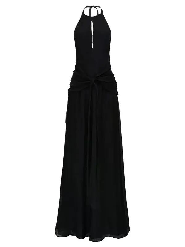 AZLEE Avya Halter-neck Maxi Dress - Black