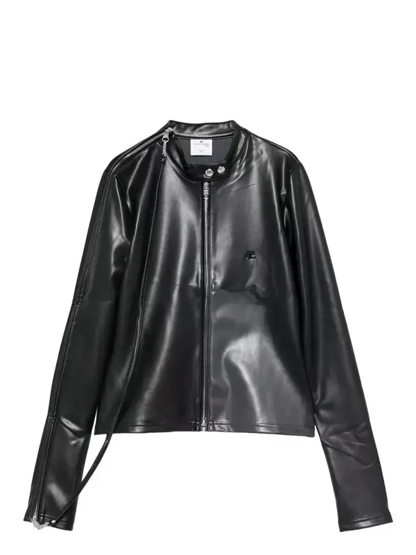 COURREGES Zip-fastening Leather Jacket - Black