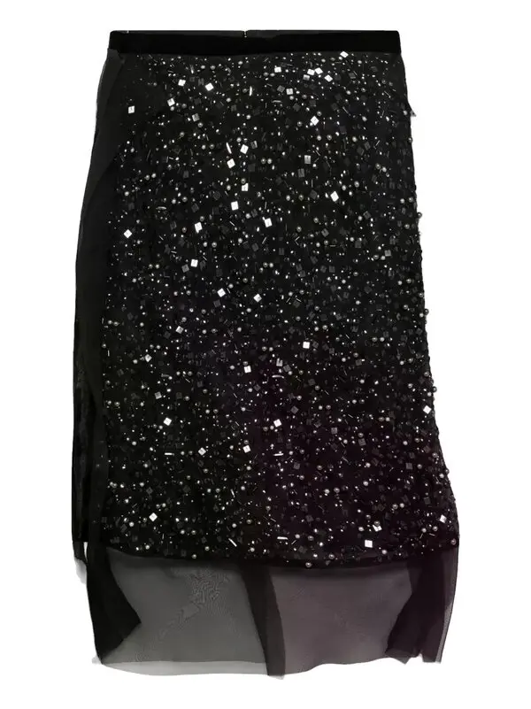 Sacai Sequin-embellished Skirt - Black