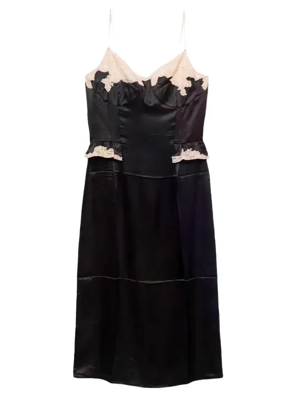Prada Lace-detailed Midi Dress - Black