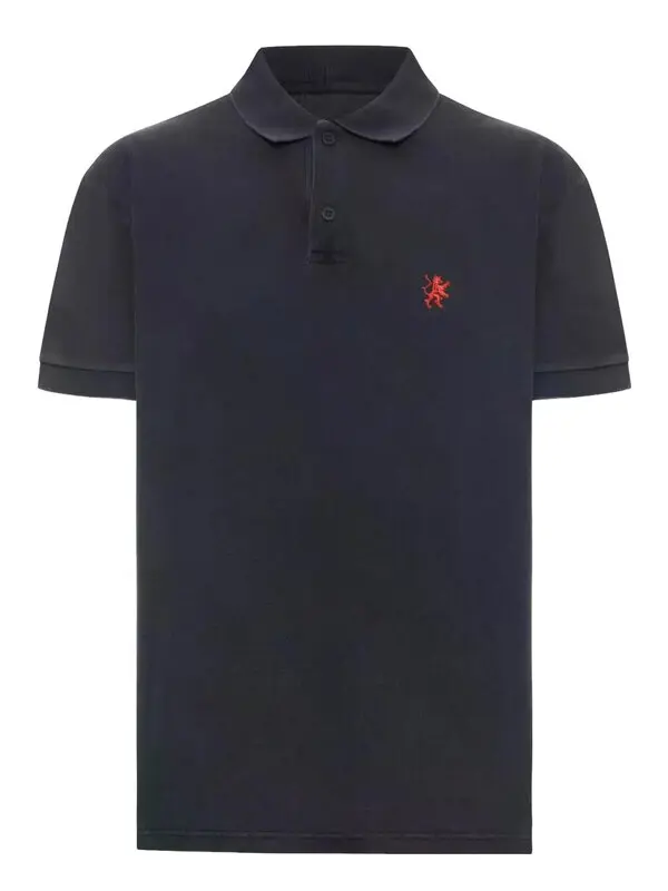 Balenciaga Lion-embroidered Piqué Polo Shirt - Black