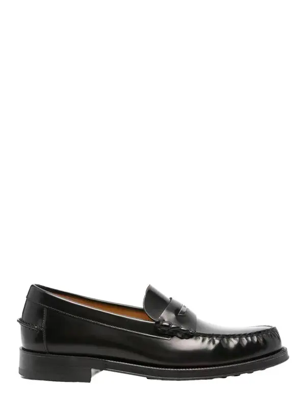 TOD'S Leather Penny Loafers - Black