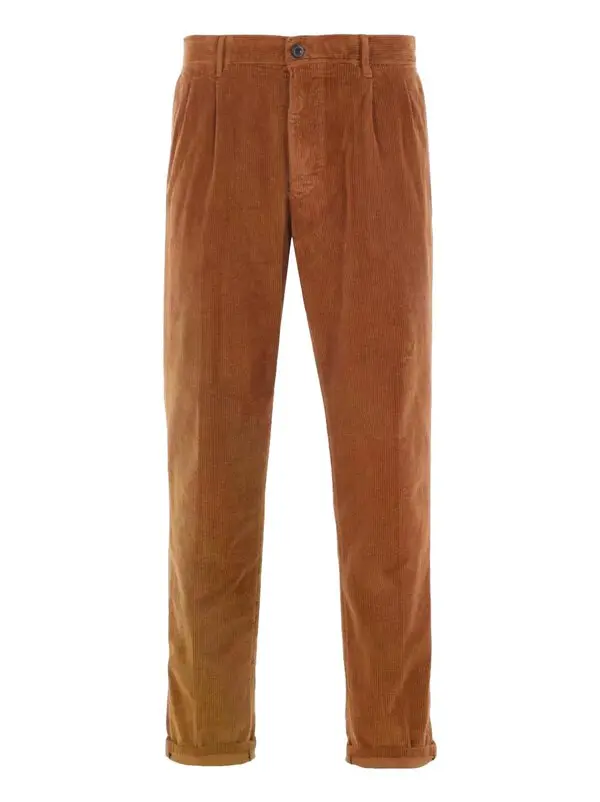 Incotex Pleated Cuffed Trousers - Brown
